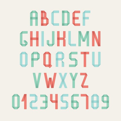 Simple colorful font complete abc alphabet set Vector Image