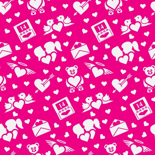 Hand drawn seamless red heart pattern valentines Vector Image