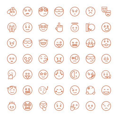 Expression icons Royalty Free Vector Image - VectorStock