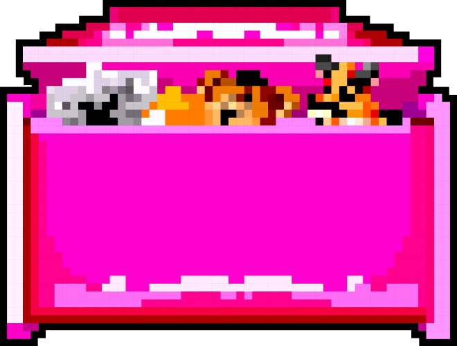 Charity toy box game pixel art Royalty Free Vector Image