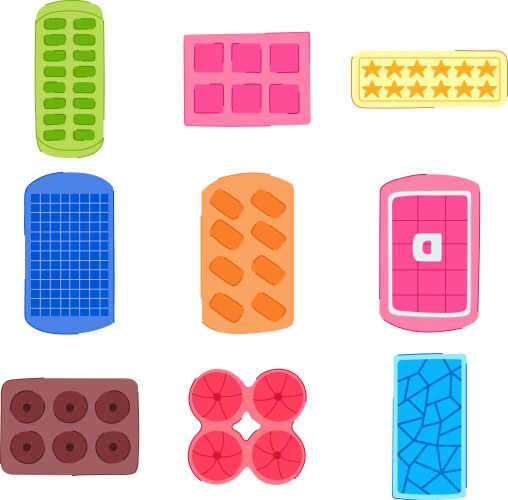 Food ice cube tray cartoon Royalty Free Vector Image