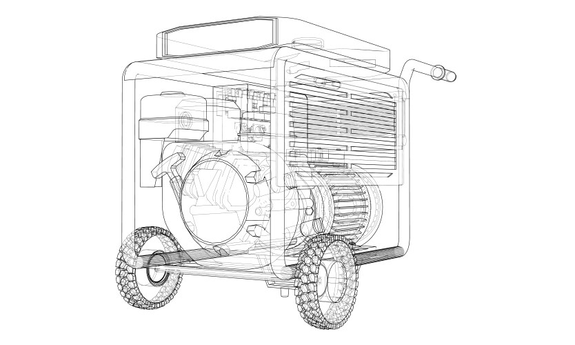Container type generator structure blueprint Vector Image