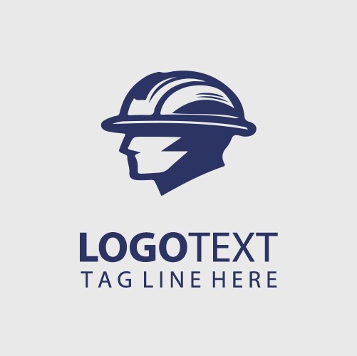 Construction worker logo Royalty Free Vector Image