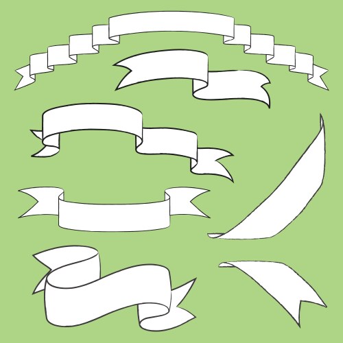 Ribbon banner and label sketches 1 Royalty Free Vector Image