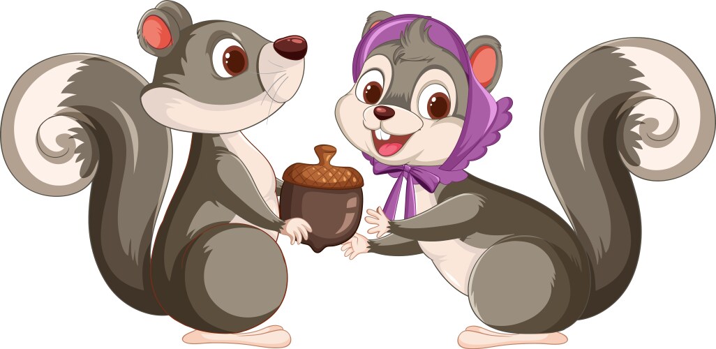 Cartoon squirrel wearing a superhero cape Vector Image