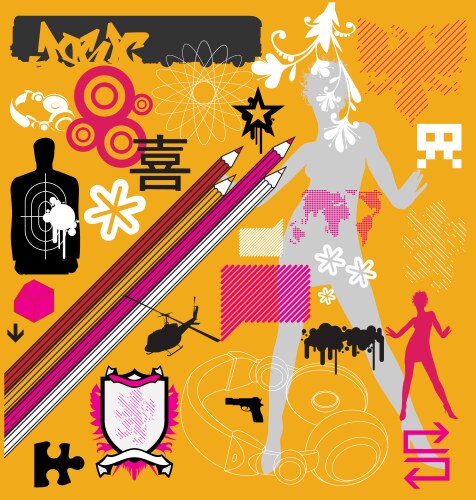 Funk music lettering type design image Royalty Free Vector