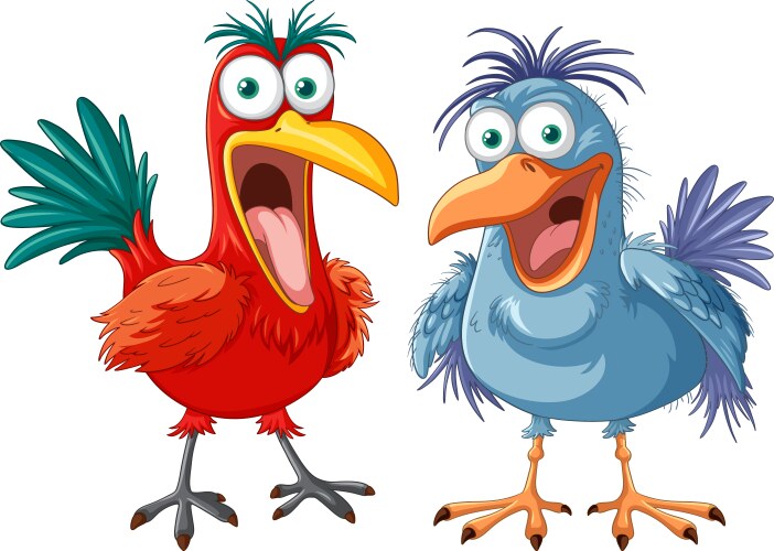 Crazy bird cartoon Royalty Free Vector Image - VectorStock