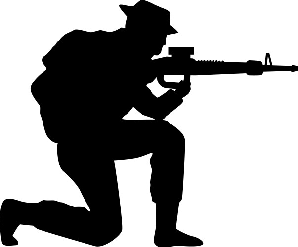 Army Soldier Crouching Vector Images (38)