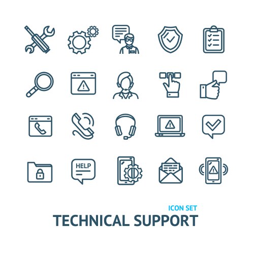Technical support signs round design template thin