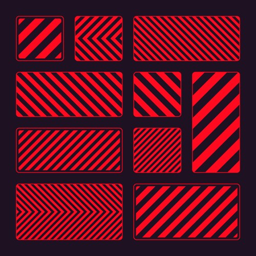 Various black and red warning signs with diagonal Vector Image