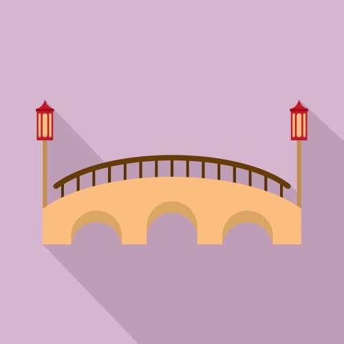 Bridge icon flat style Royalty Free Vector Image