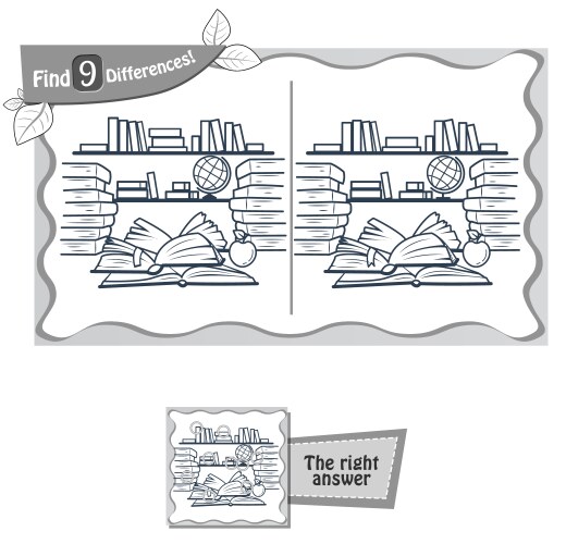 Find 9 differences game whale Royalty Free Vector Image