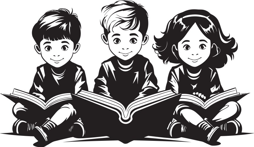 Children Reading Book Logo Vector Images (over 1,000)