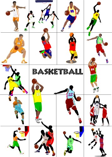 Basketball players crossover Royalty Free Vector Image