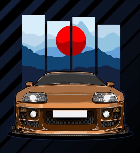 Jdm car template for graphic design Royalty Free Vector