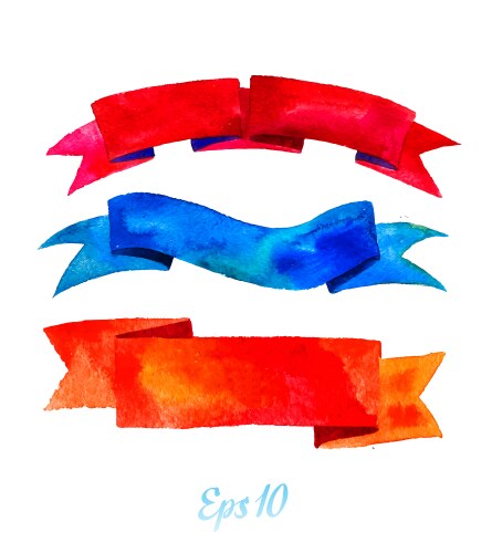 Watercolors ribbons and banners for text Vector Image