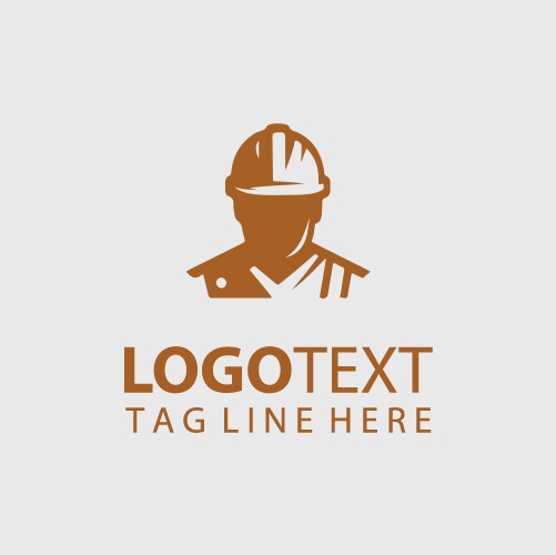 Construction worker logo Royalty Free Vector Image