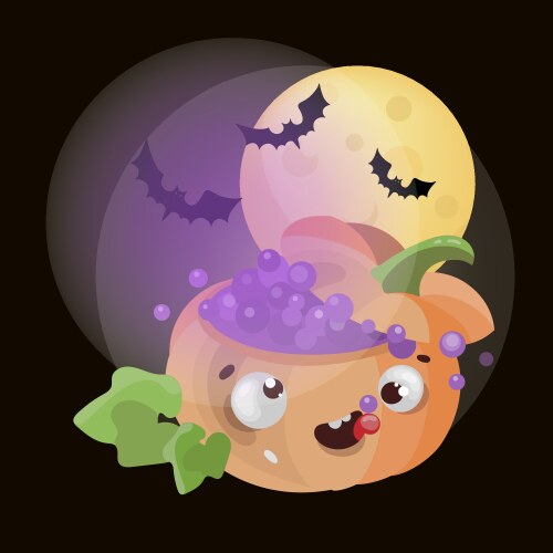 Robber pumpkin halloween funny cartoon Royalty Free Vector