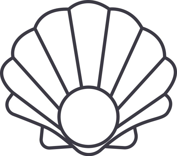 Seashell line icon animal and underwater Vector Image
