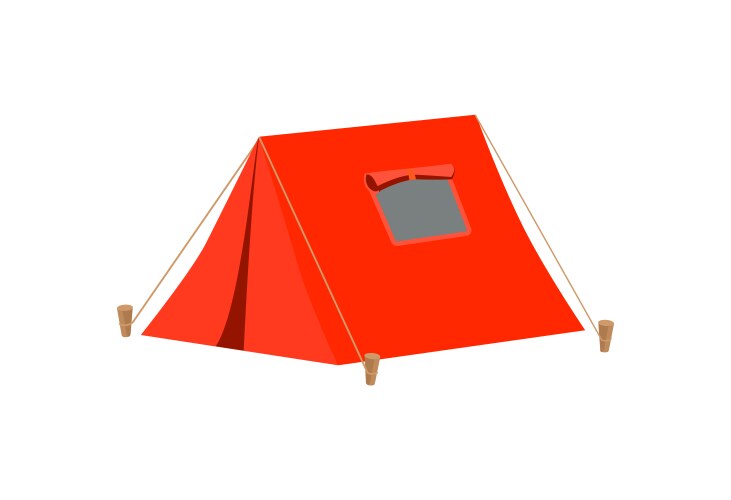 A triangular red tent Royalty Free Vector Image