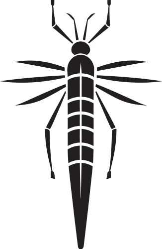 Graceful Stick Insect Symbol Line Art Royalty Free Vector