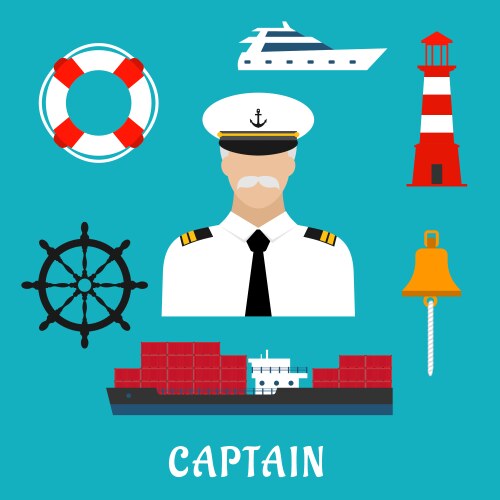 Sea captain Royalty Free Vector Image - VectorStock