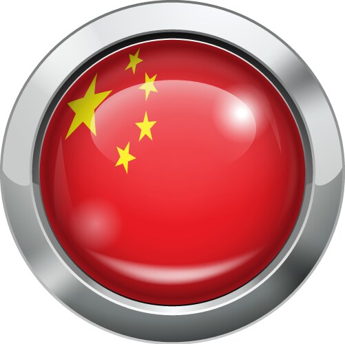 China flag on button Royalty Free Vector Image