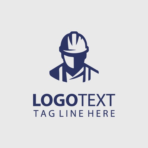 Construction worker logo Royalty Free Vector Image