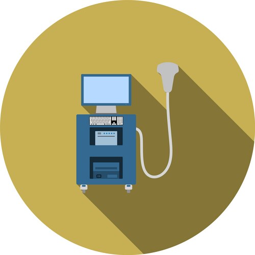 Ultrasound diagnostic machine icon Royalty Free Vector Image