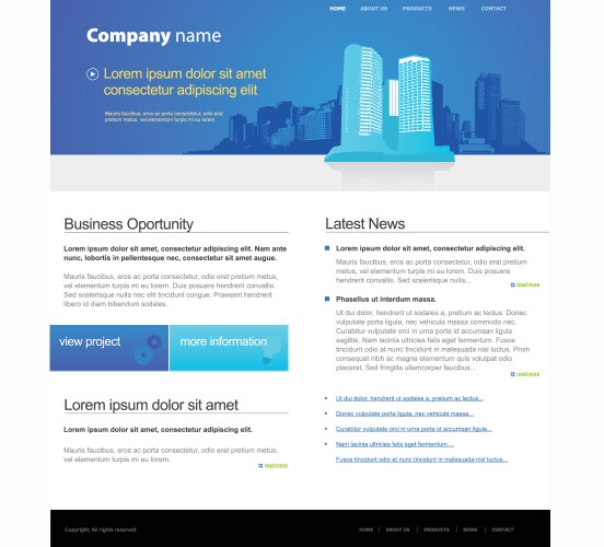 Futuristic city website template Royalty Free Vector Image