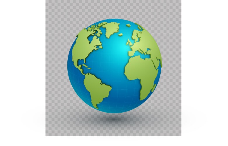 World Map Icon 3d Vector 3d Realistic Globe Icon Stock Illustrations