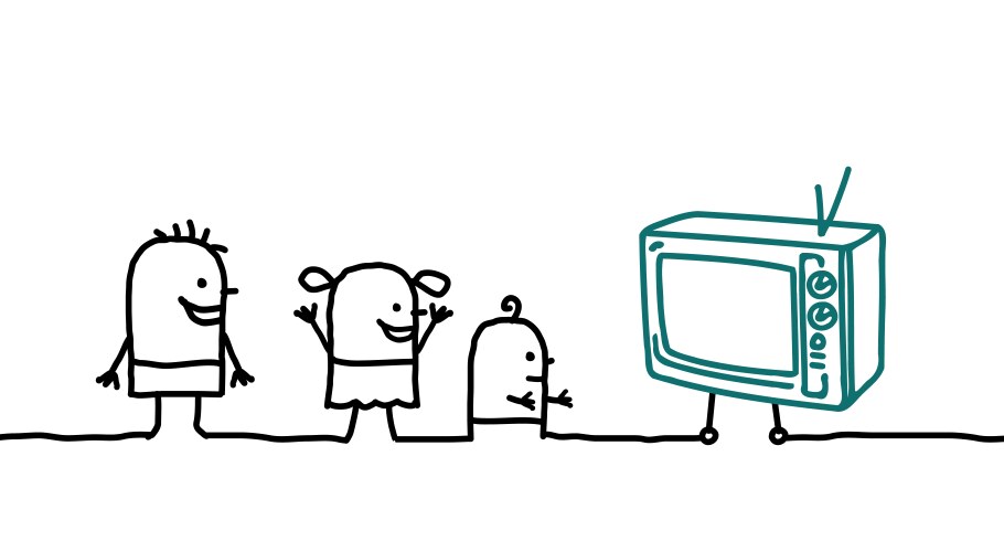 Children Watching Tv Cartoons Vector Images (over 320)