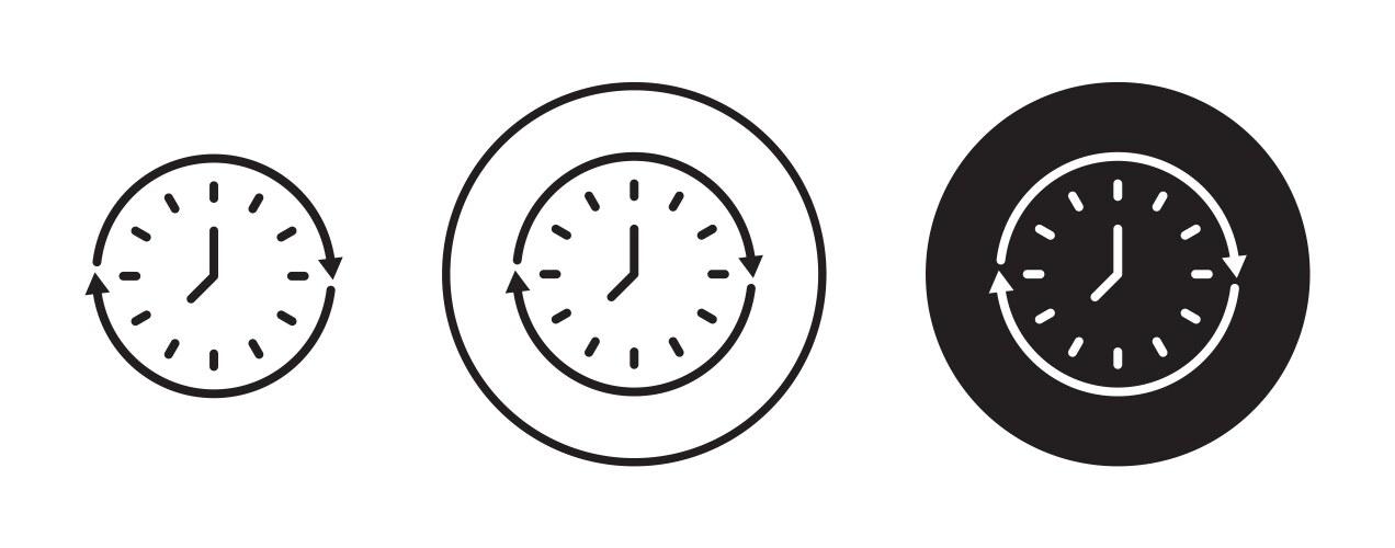 Course of time icon set clock countdown Royalty Free Vector