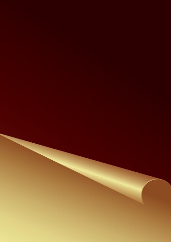 Sheet of golden paper with a curl Royalty Free Vector Image