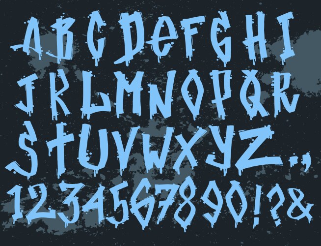 Hand drawn grunge font paint symbol design Vector Image