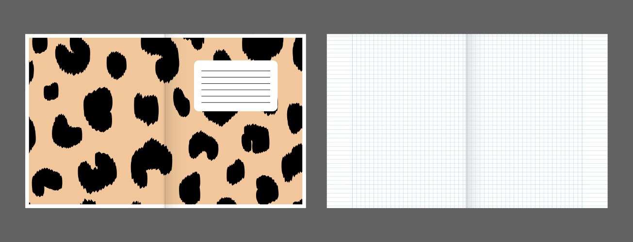 School notebook cover and realistic lined paper Vector Image