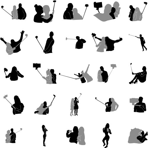 Selfie Silhouette Vector Images (over 1,500)