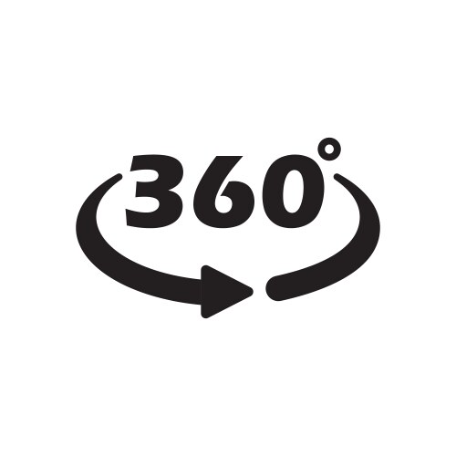 360 degrees icon in flat style rotate symbol Vector Image