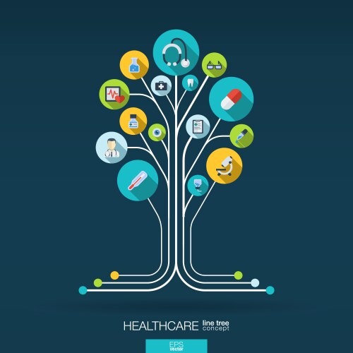 Abstract education background growth flower Vector Image