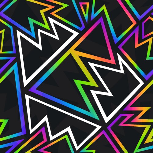 Neon wave geometric seamless pattern Royalty Free Vector