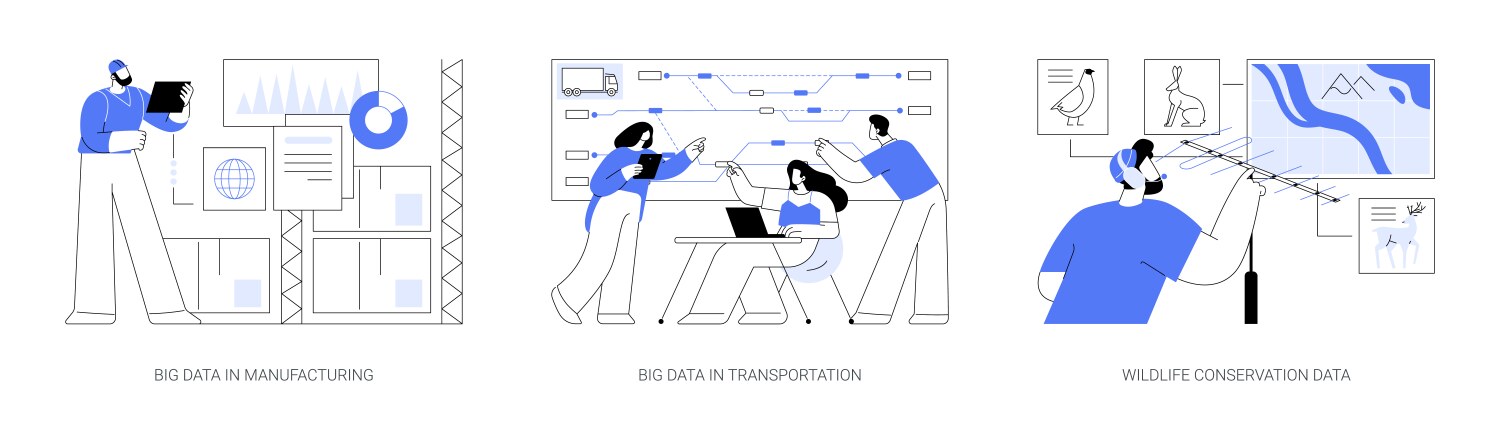 Big data storage isolated cartoon Royalty Free Vector Image