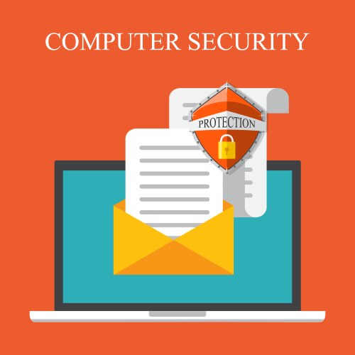 Computer security center online safety Royalty Free Vector