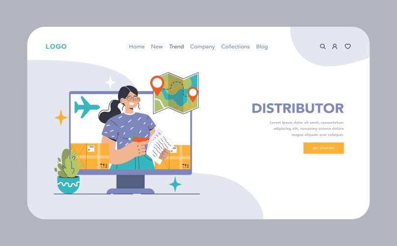 Reverse logistics concept flat Royalty Free Vector Image