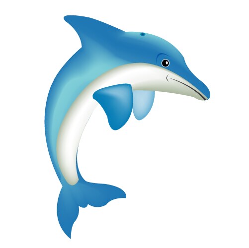 Blue dolphin jumping Royalty Free Vector Image