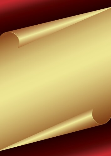 Sheet of golden paper with a curl Royalty Free Vector Image