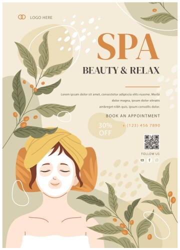 Hand drawn spa poster template Royalty Free Vector Image