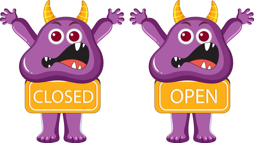 Opposite words with open and close Royalty Free Vector Image