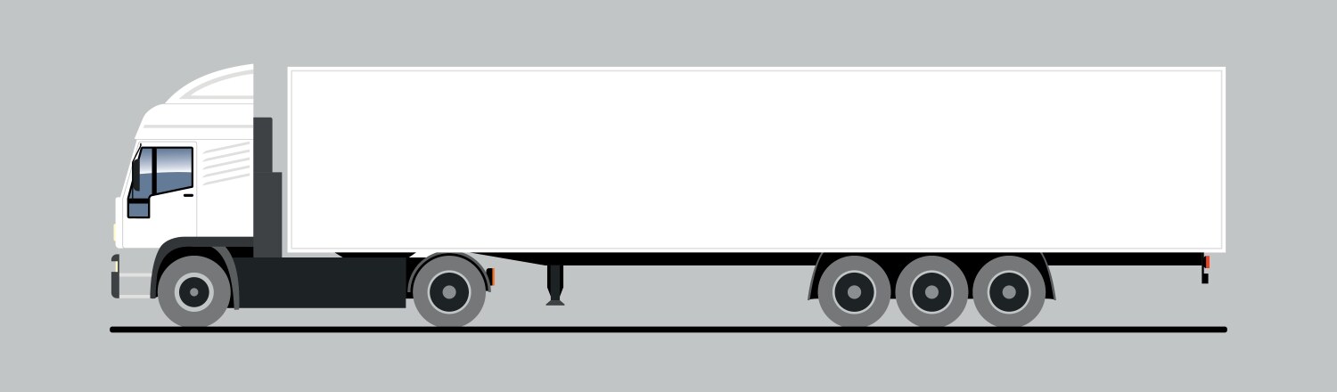 Truck lorry side view white blank template Vector Image