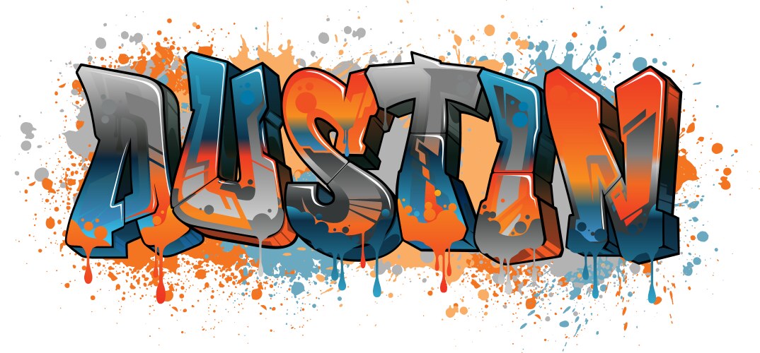 Graffiti styled urban street art tagging design Vector Image