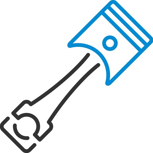 Crossed engine pistons icon Royalty Free Vector Image